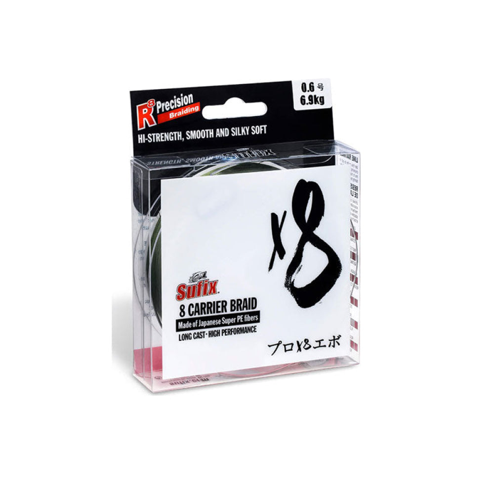 SUFIX - 8 CARRIER BRAID 0.185mm/15.5kg/35lb/150m/165Yds – Wild Gear